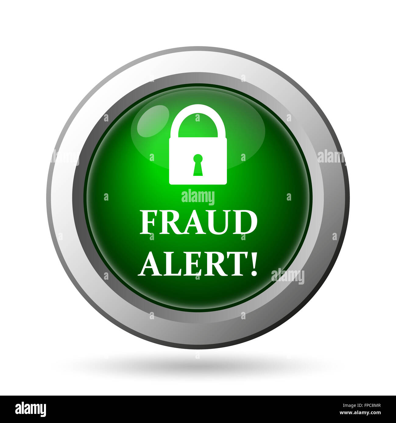 Fraud alert icon. Internet button on white background Stock Photo - Alamy