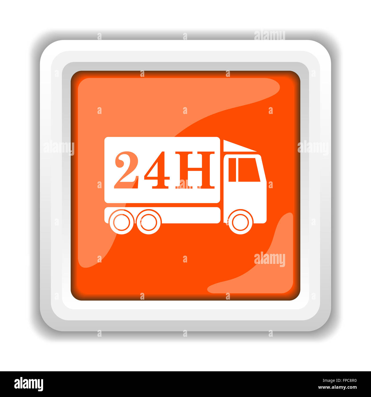 24H delivery truck icon Stock Photo - Alamy