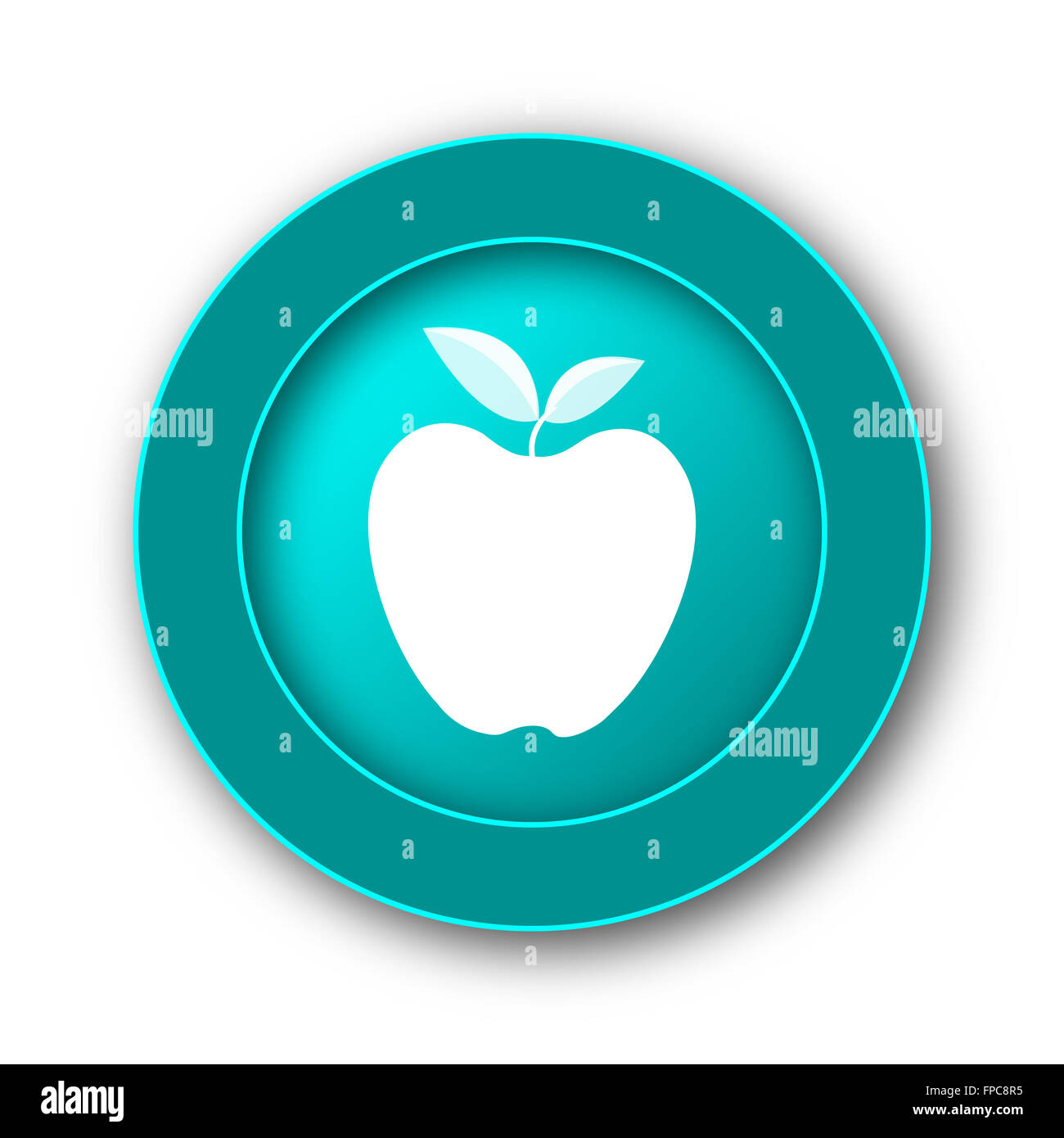 Apple icon. Internet button on white background Stock Photo - Alamy