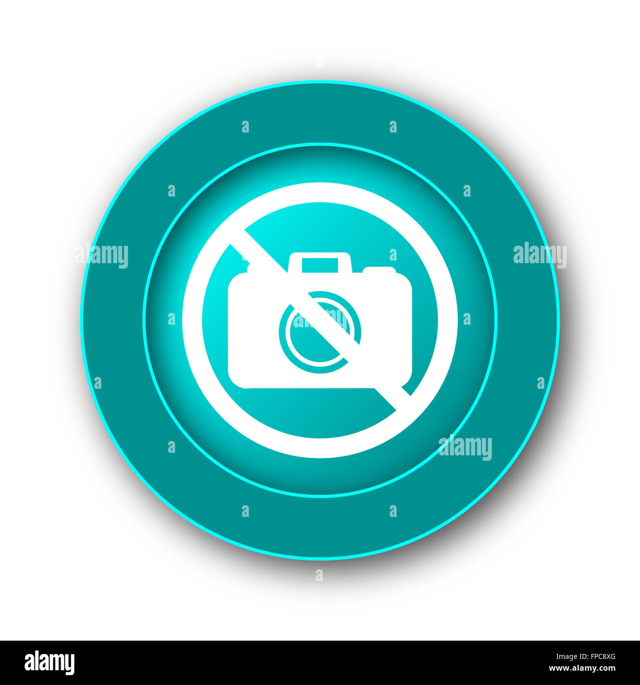 Forbidden camera icon. Internet button on white background Stock Photo ...
