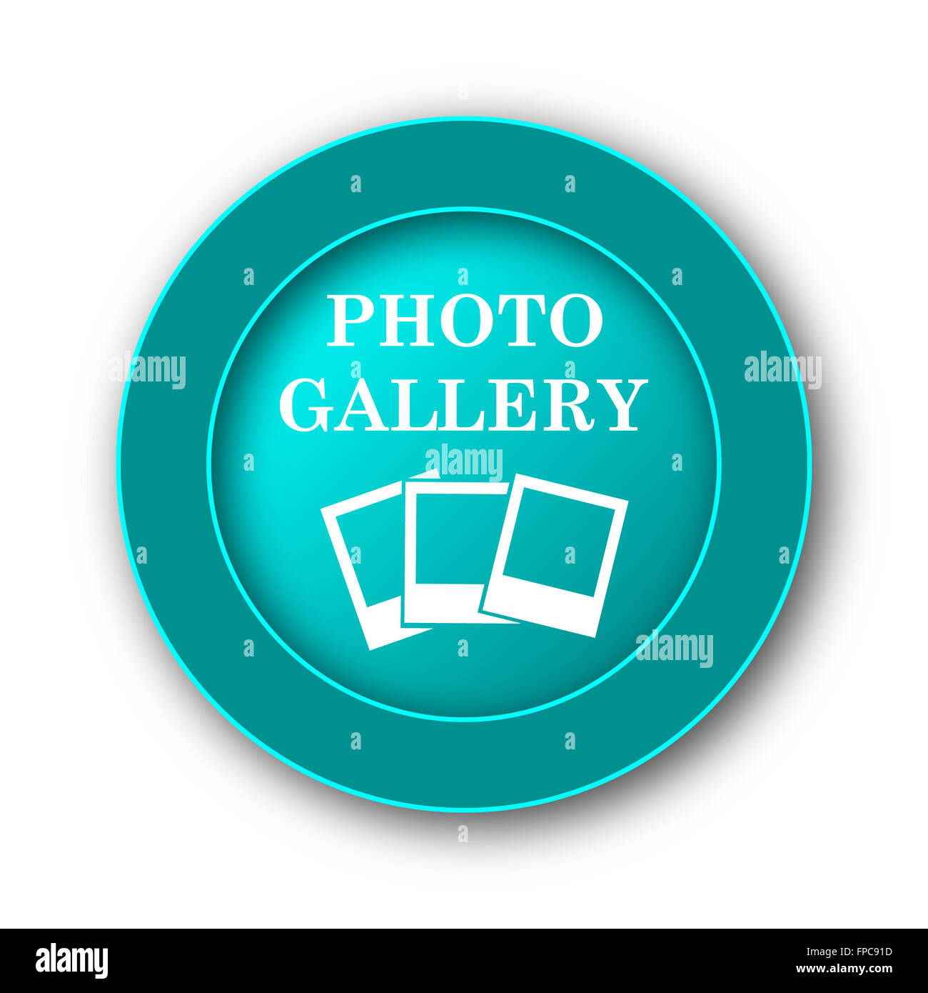 Photo gallery icon. Internet button on white background Stock Photo - Alamy