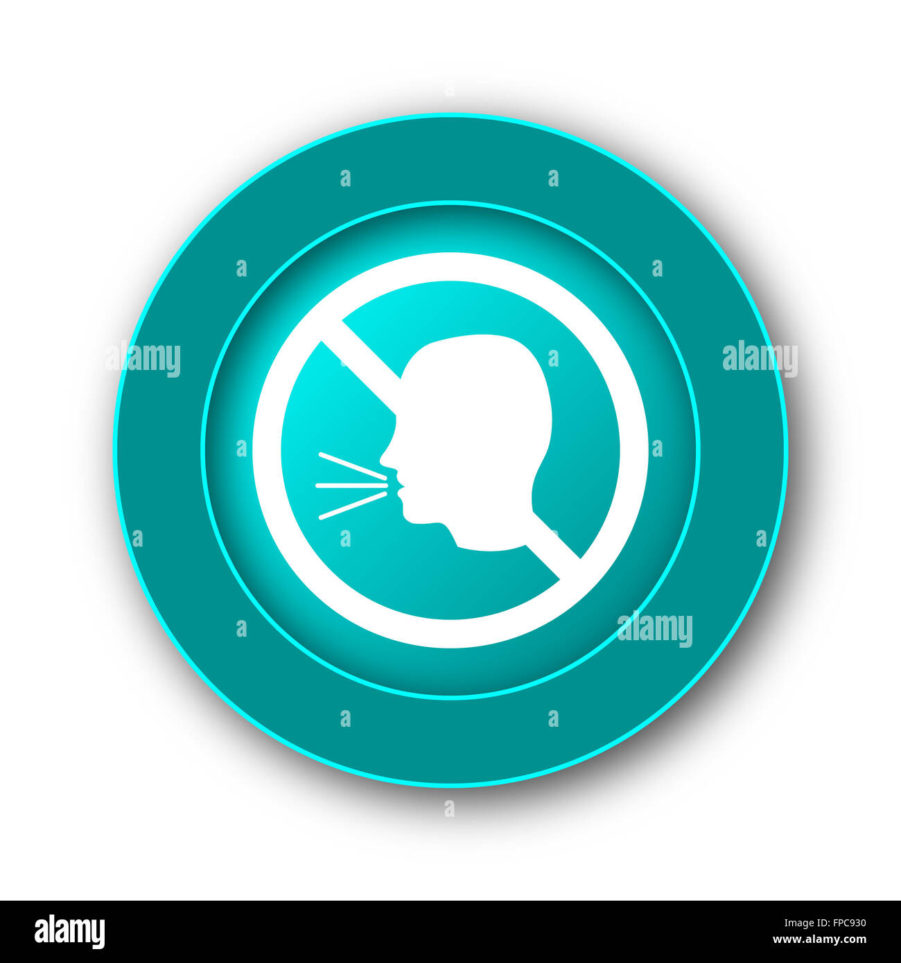 No talking icon. Internet button on white background Stock Photo - Alamy