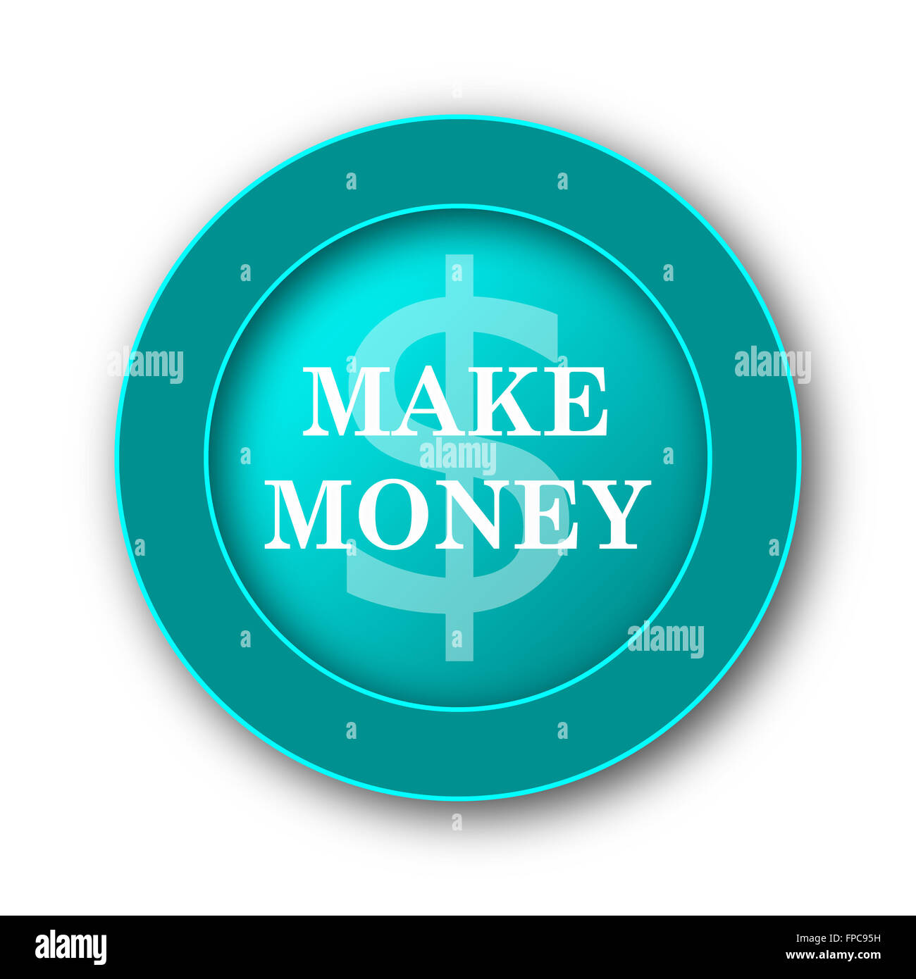 Make money icon. Internet button on white background Stock Photo - Alamy
