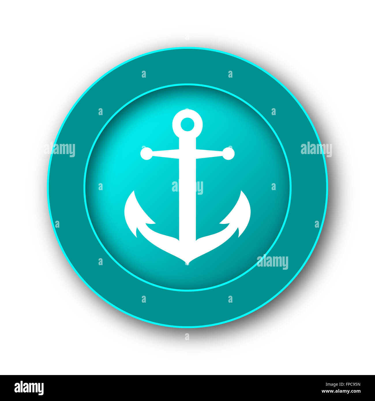 Anchor icon. Internet button on white background Stock Photo - Alamy