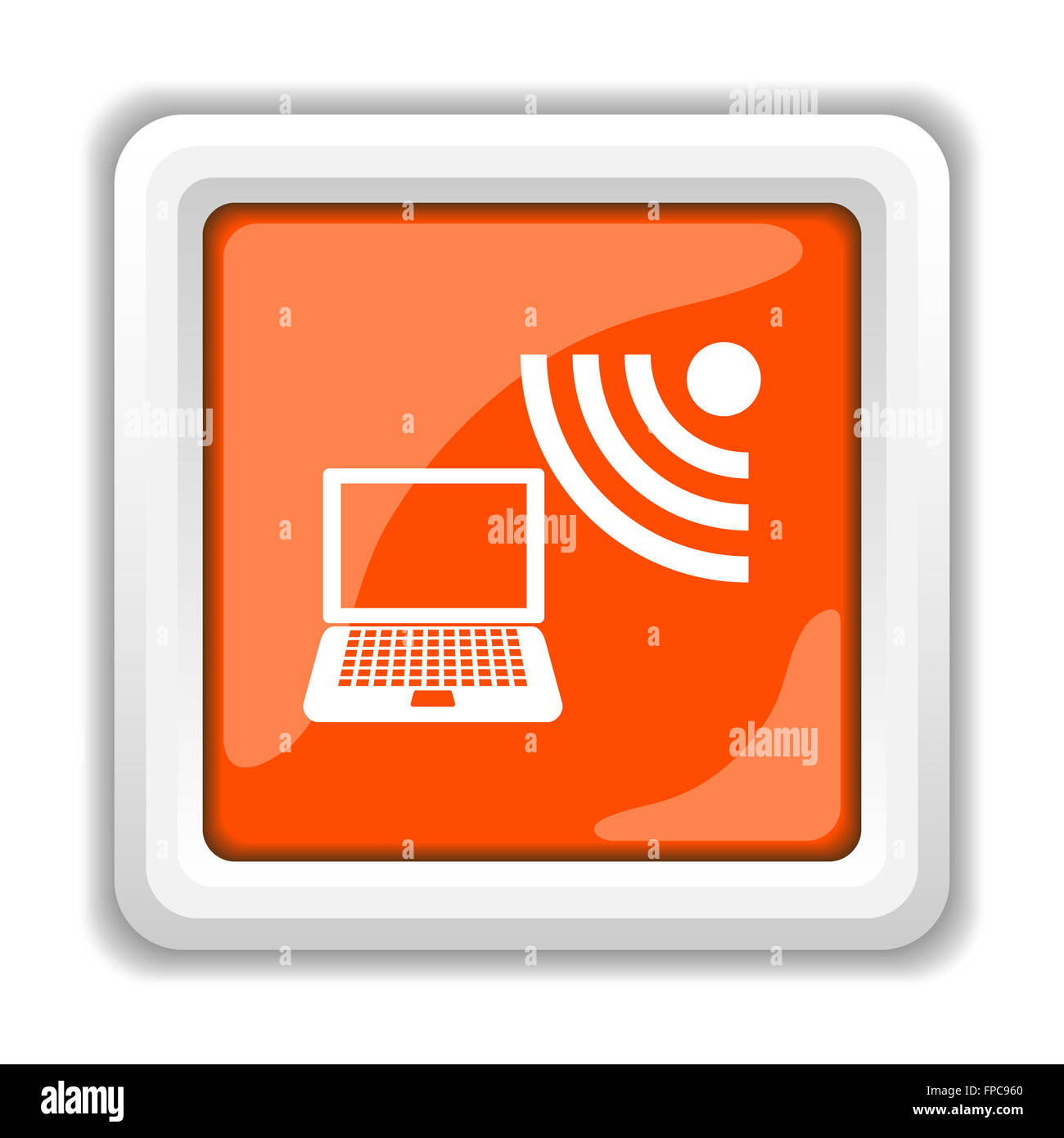 Wireless laptop icon Stock Photo - Alamy