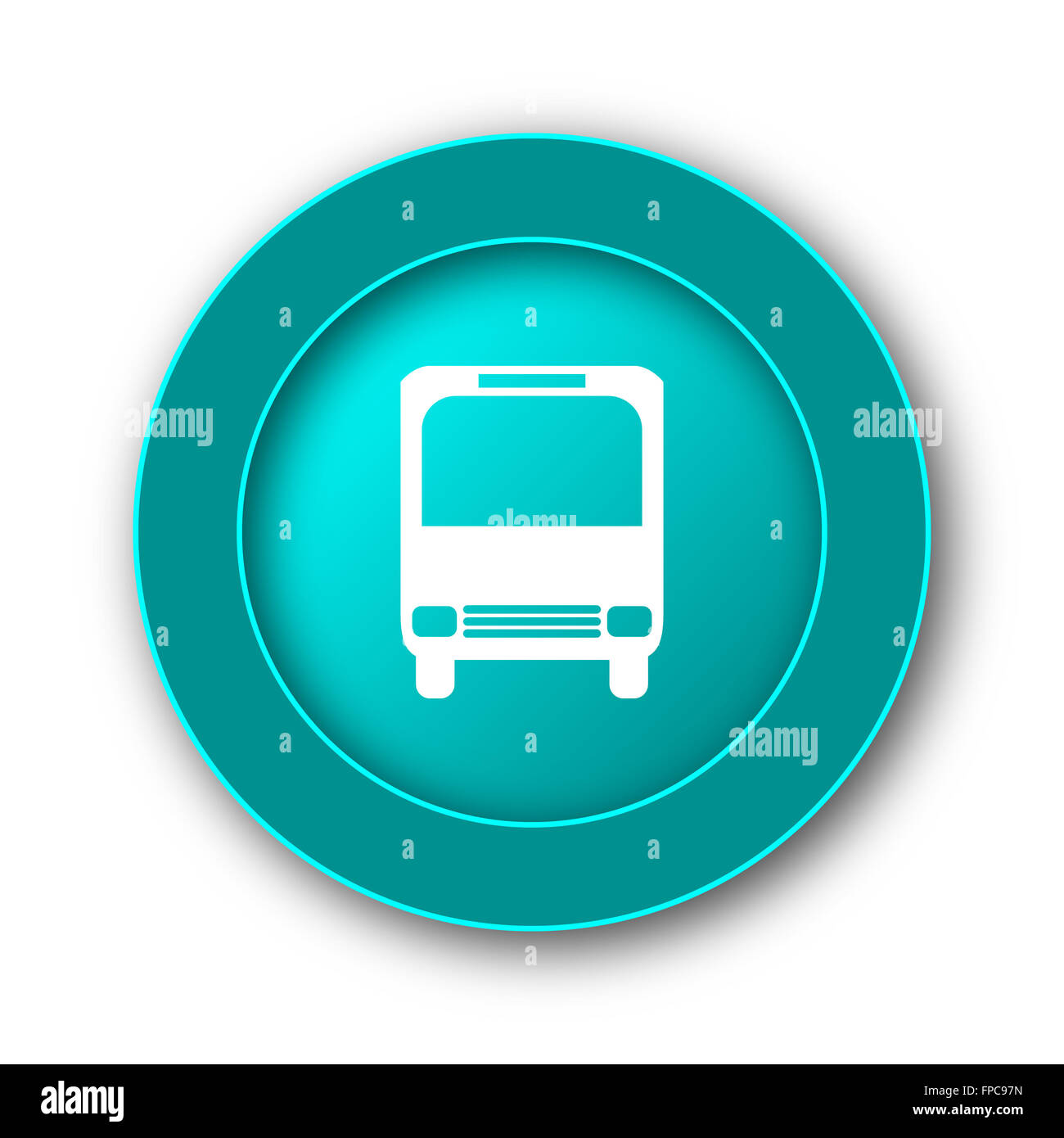 Bus icon. Internet button on white background Stock Photo - Alamy