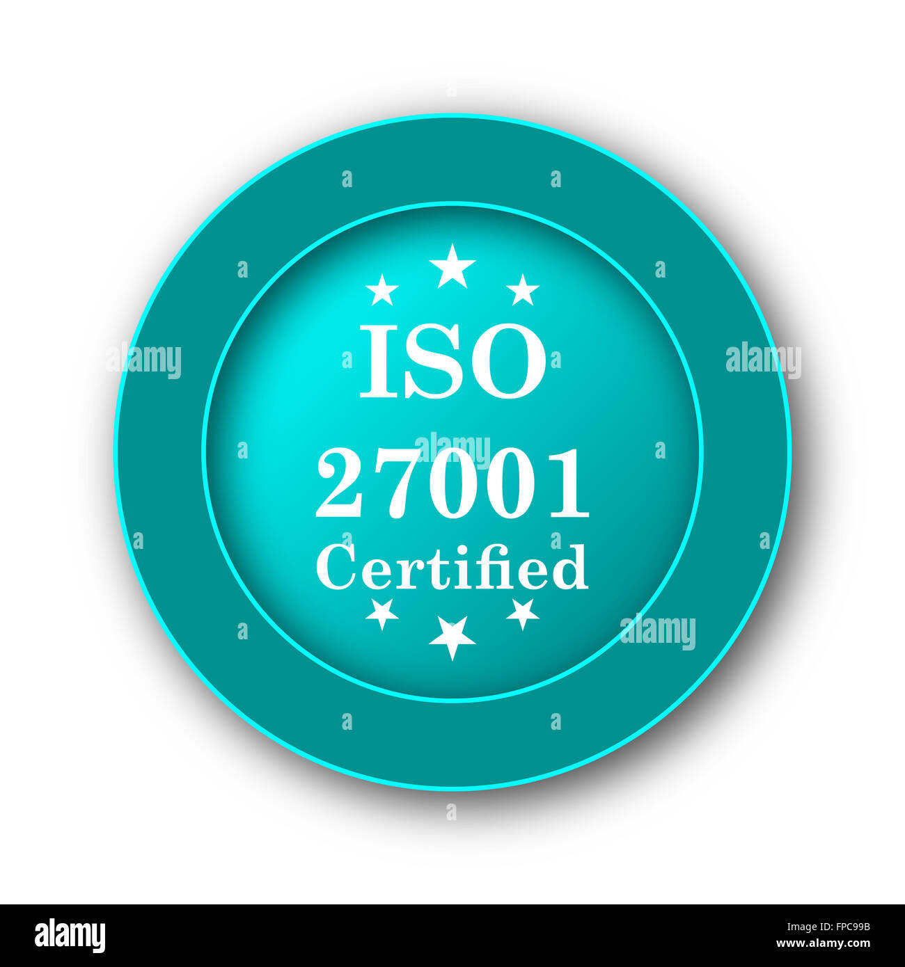 ISO 27001 icon. Internet button on white background Stock Photo - Alamy