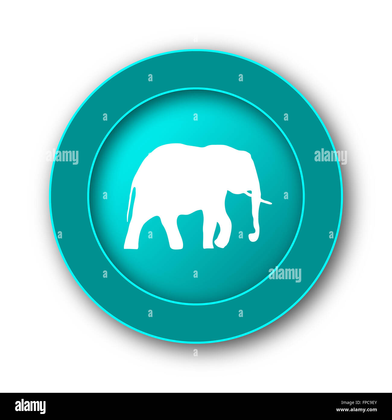 Elephant icon. Internet button on white background Stock Photo - Alamy