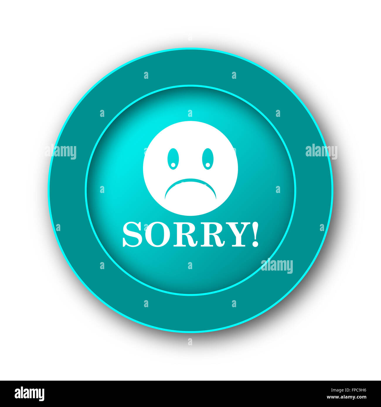 Sorry icon. Internet button on white background Stock Photo - Alamy
