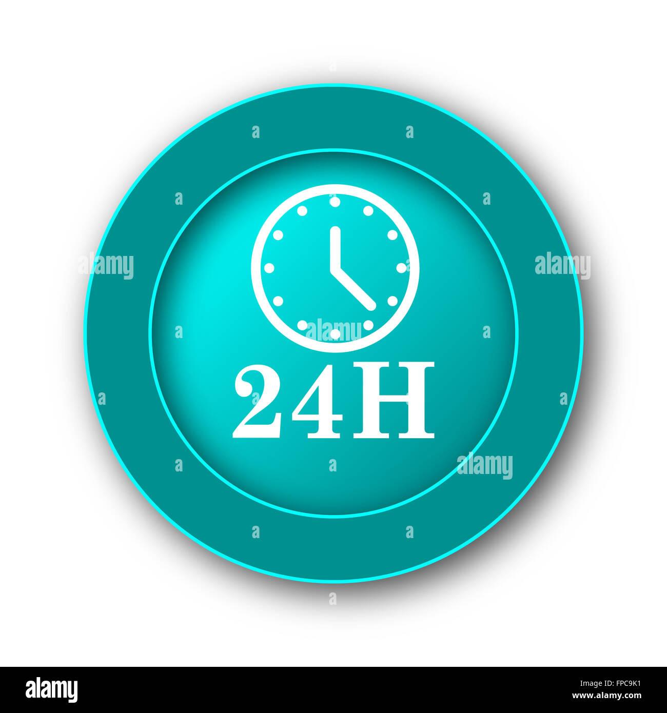 24H clock icon. Internet button on white background Stock Photo - Alamy