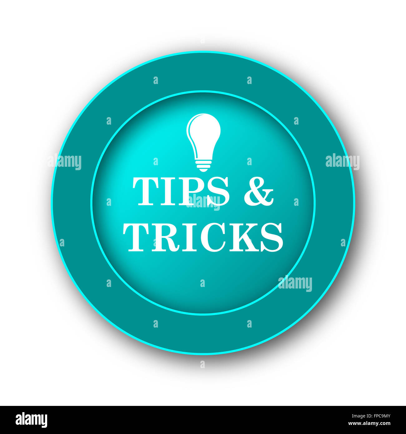 Tips and tricks icon. Internet button on white background Stock Photo ...