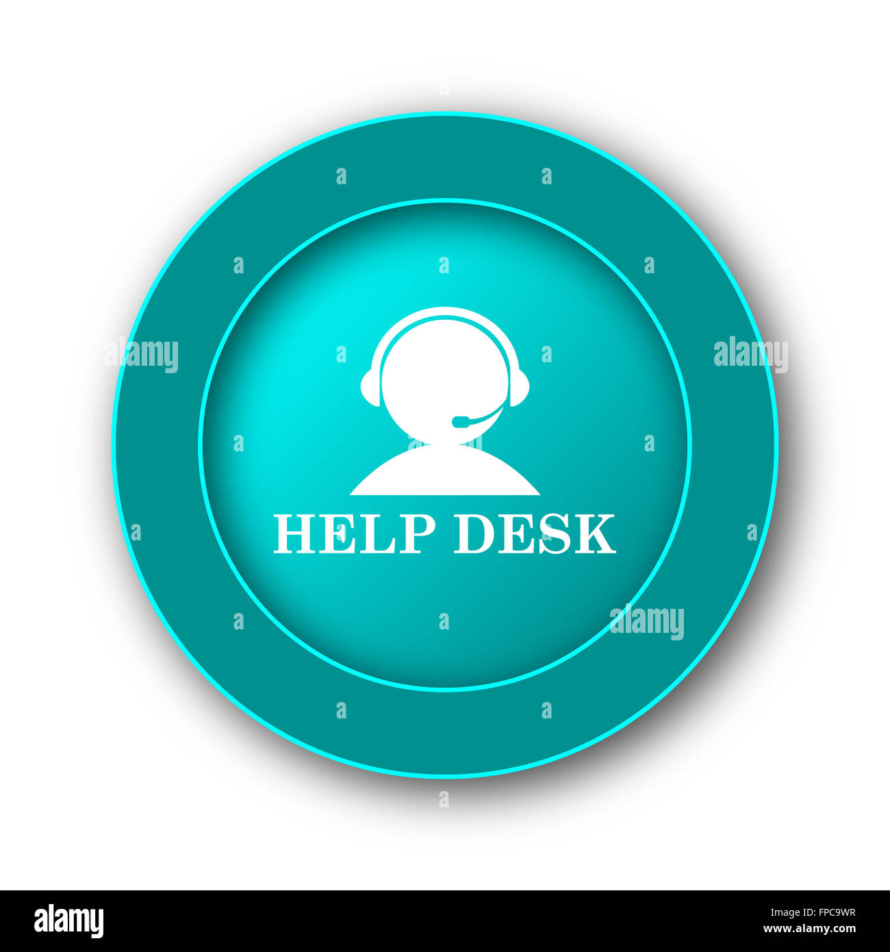 Helpdesk icon. Internet button on white background Stock Photo - Alamy