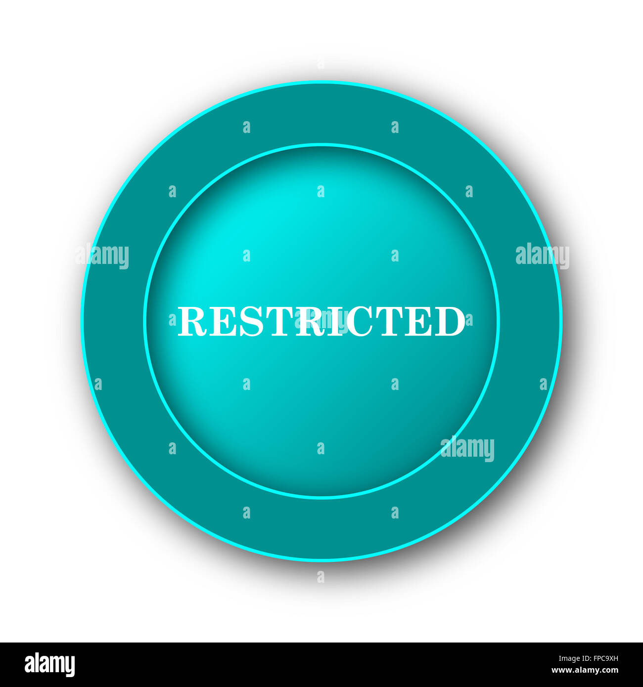 Restricted icon. Internet button on white background Stock Photo - Alamy