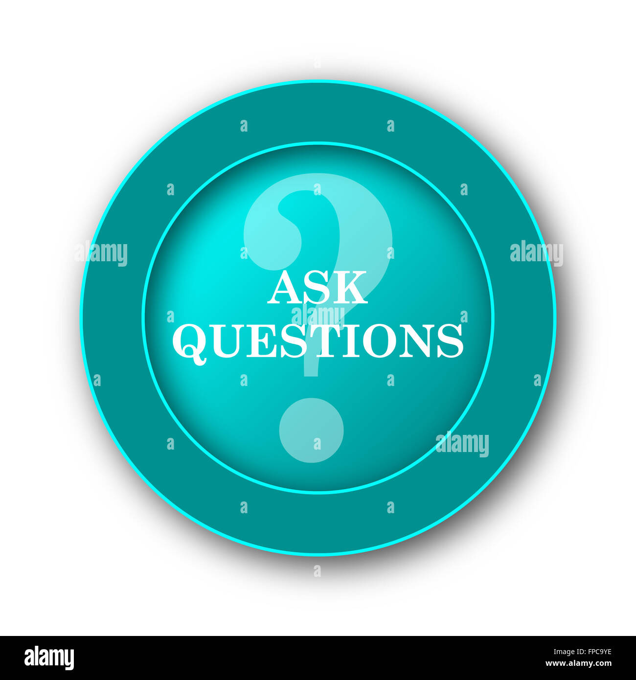 Ask questions icon. Internet button on white background Stock Photo - Alamy