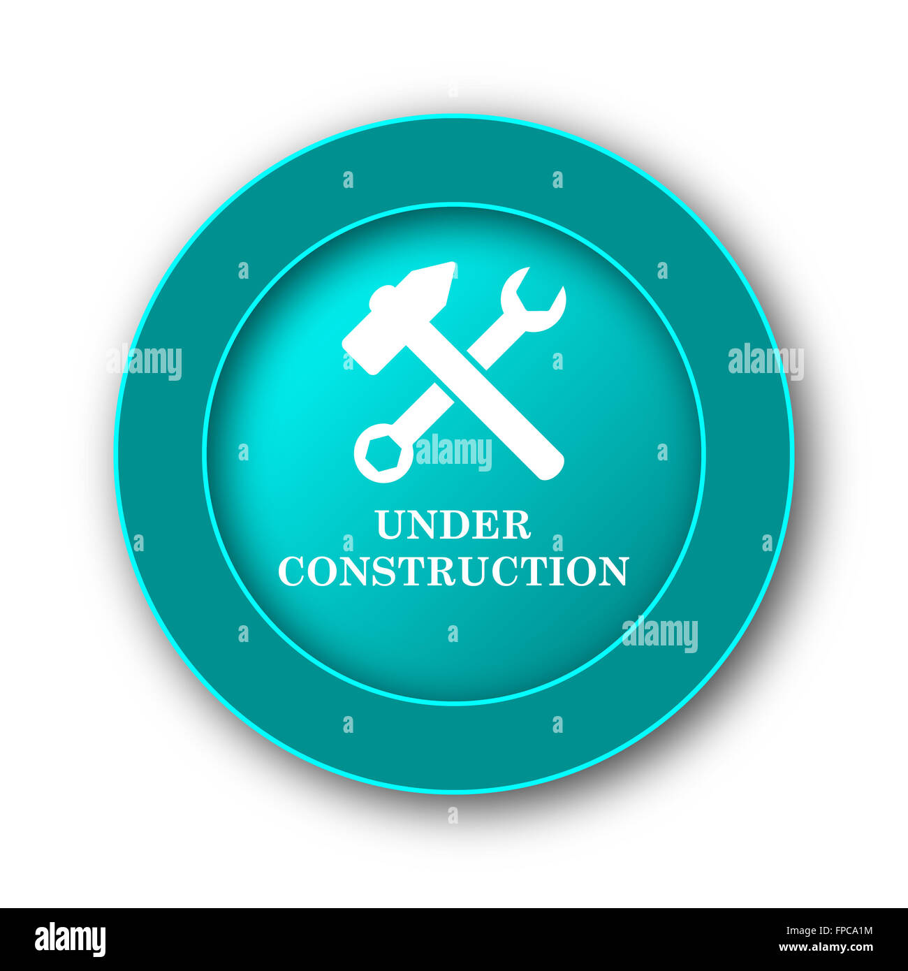 Under construction icon. Internet button on white background Stock ...