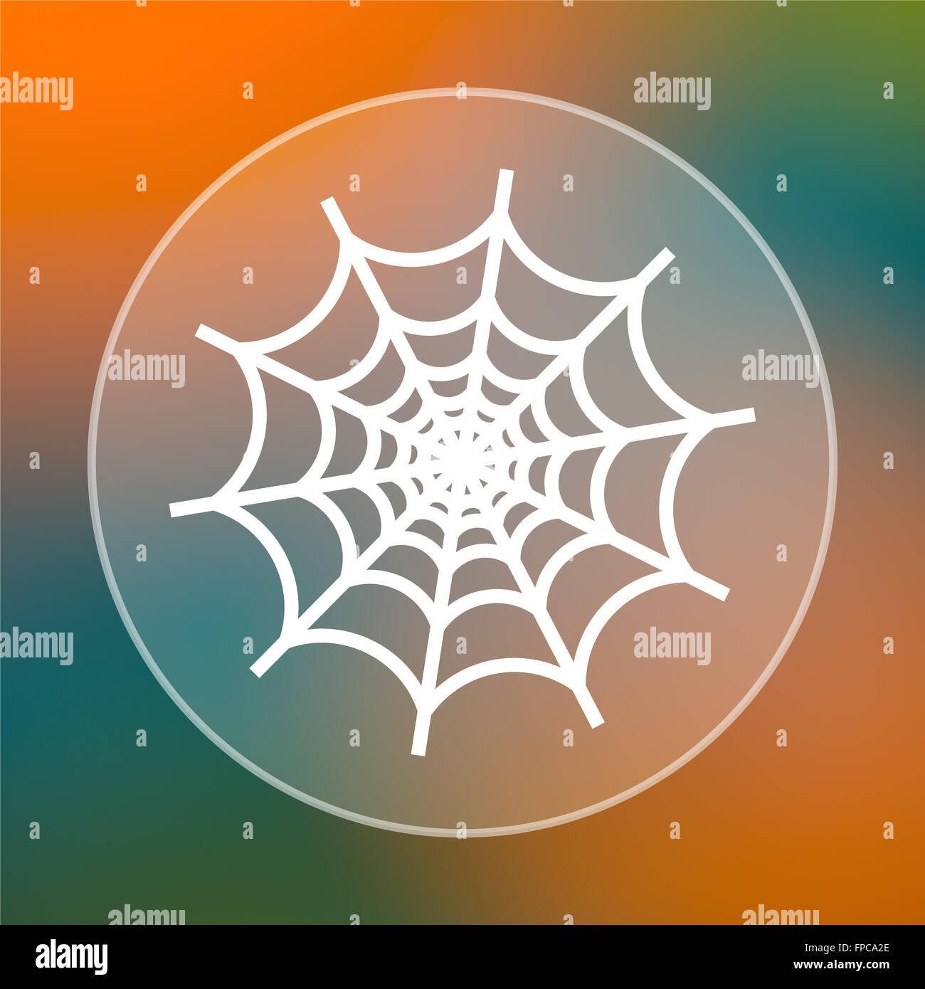 Spider web icon. Internet button on colored background Stock Photo - Alamy