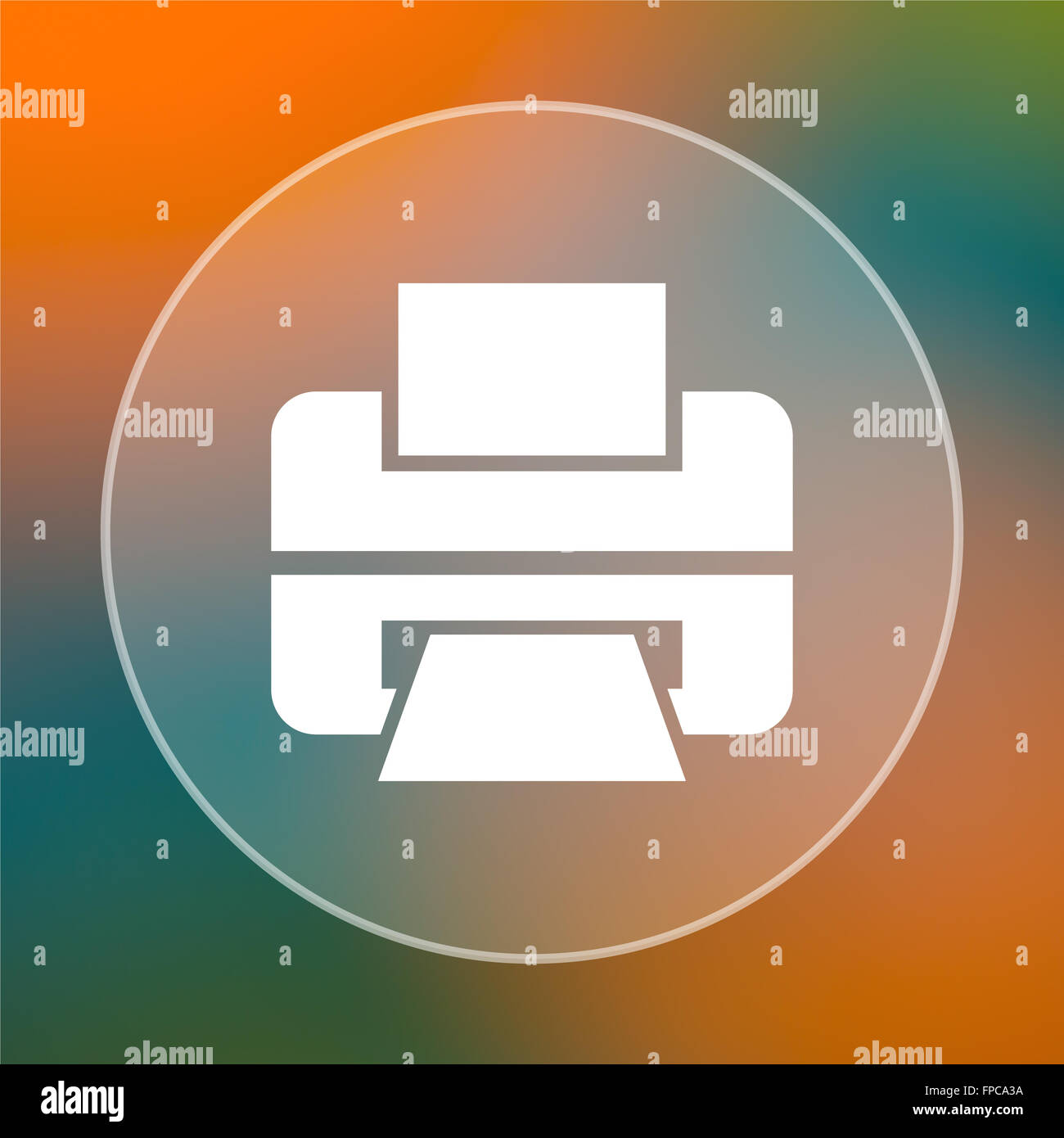 Printer icon. Internet button on colored background Stock Photo - Alamy
