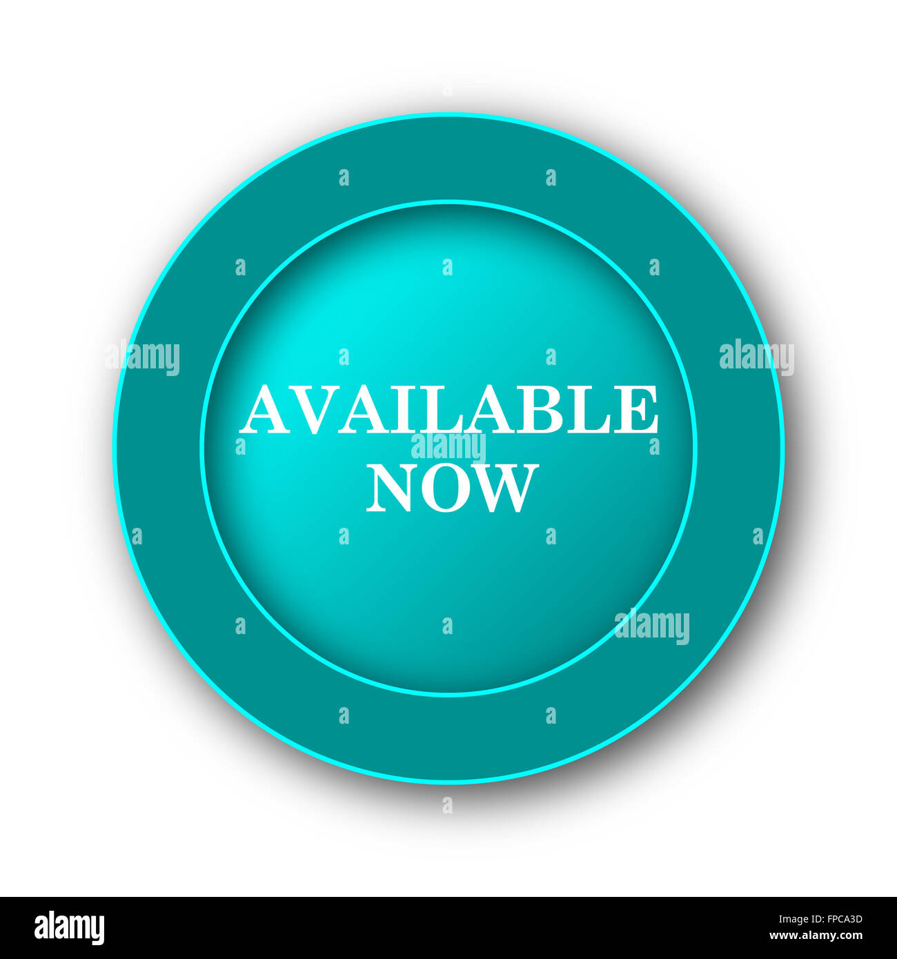 Available now icon. Internet button on white background Stock Photo - Alamy