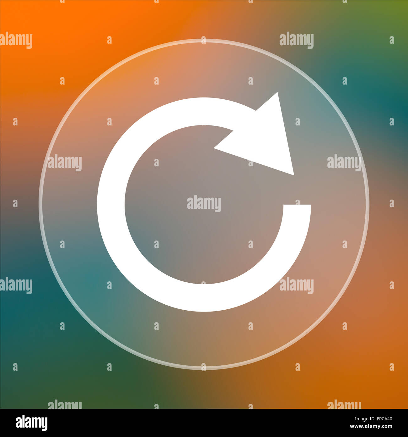 Reload one arrow icon. Internet button on colored background Stock ...