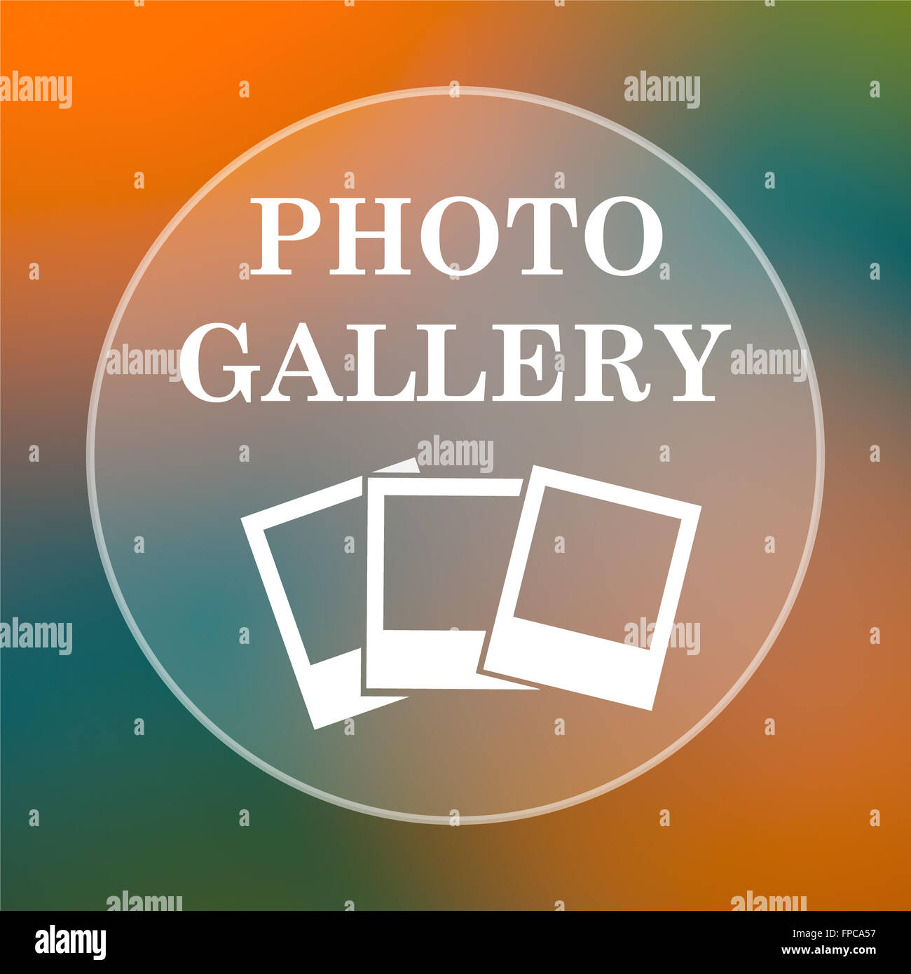 Photo gallery icon. Internet button on colored background Stock Photo ...