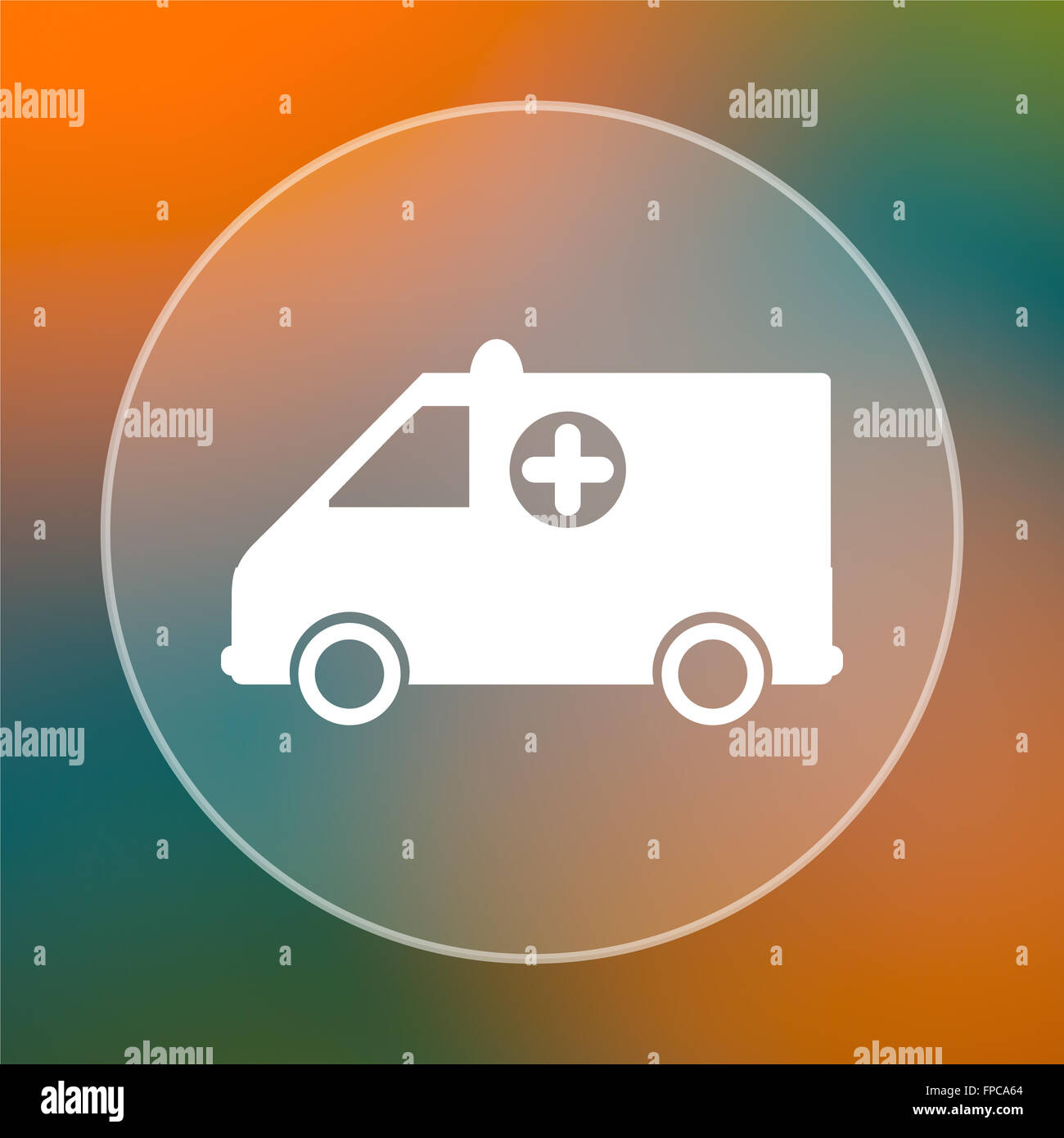 Ambulance icon. Internet button on colored background Stock Photo - Alamy