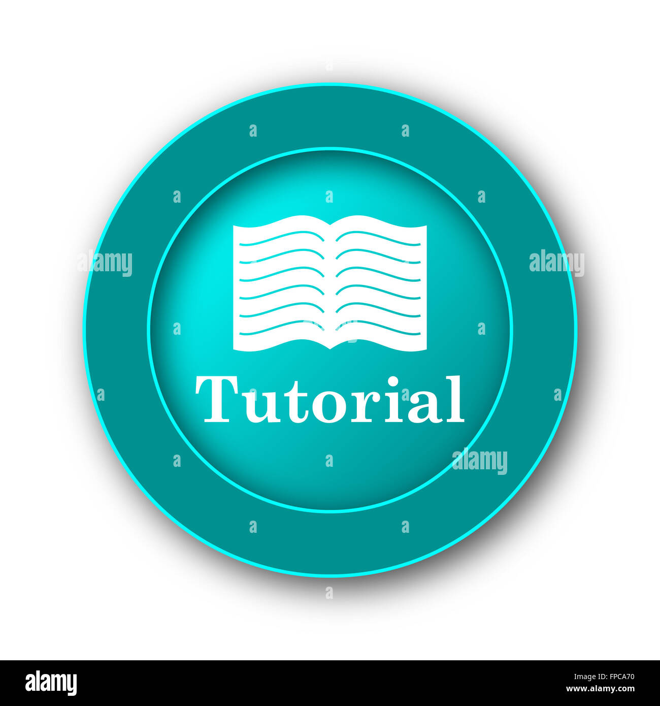 Tutorial icon. Internet button on white background Stock Photo - Alamy