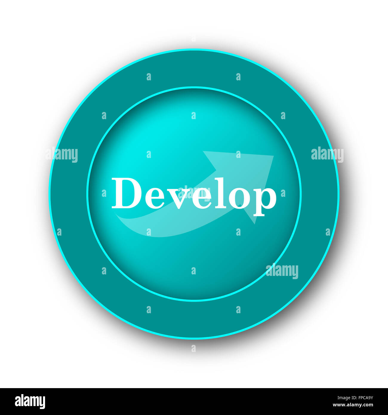 Develop icon. Internet button on white background Stock Photo - Alamy