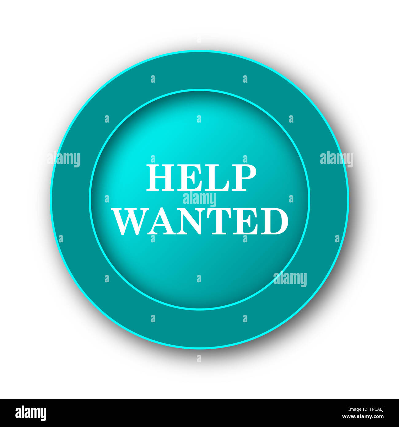 Help wanted icon. Internet button on white background Stock Photo - Alamy