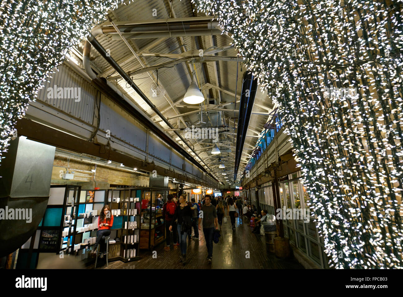 Interior view of Chelsea Market, Meatpacking district, Manhattan, New ...