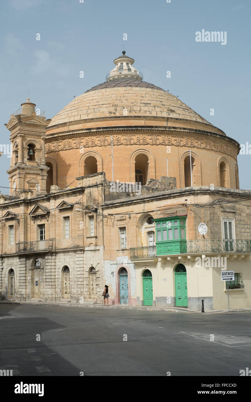 Side-streets of Mosta in Malta Stock Photo - Alamy