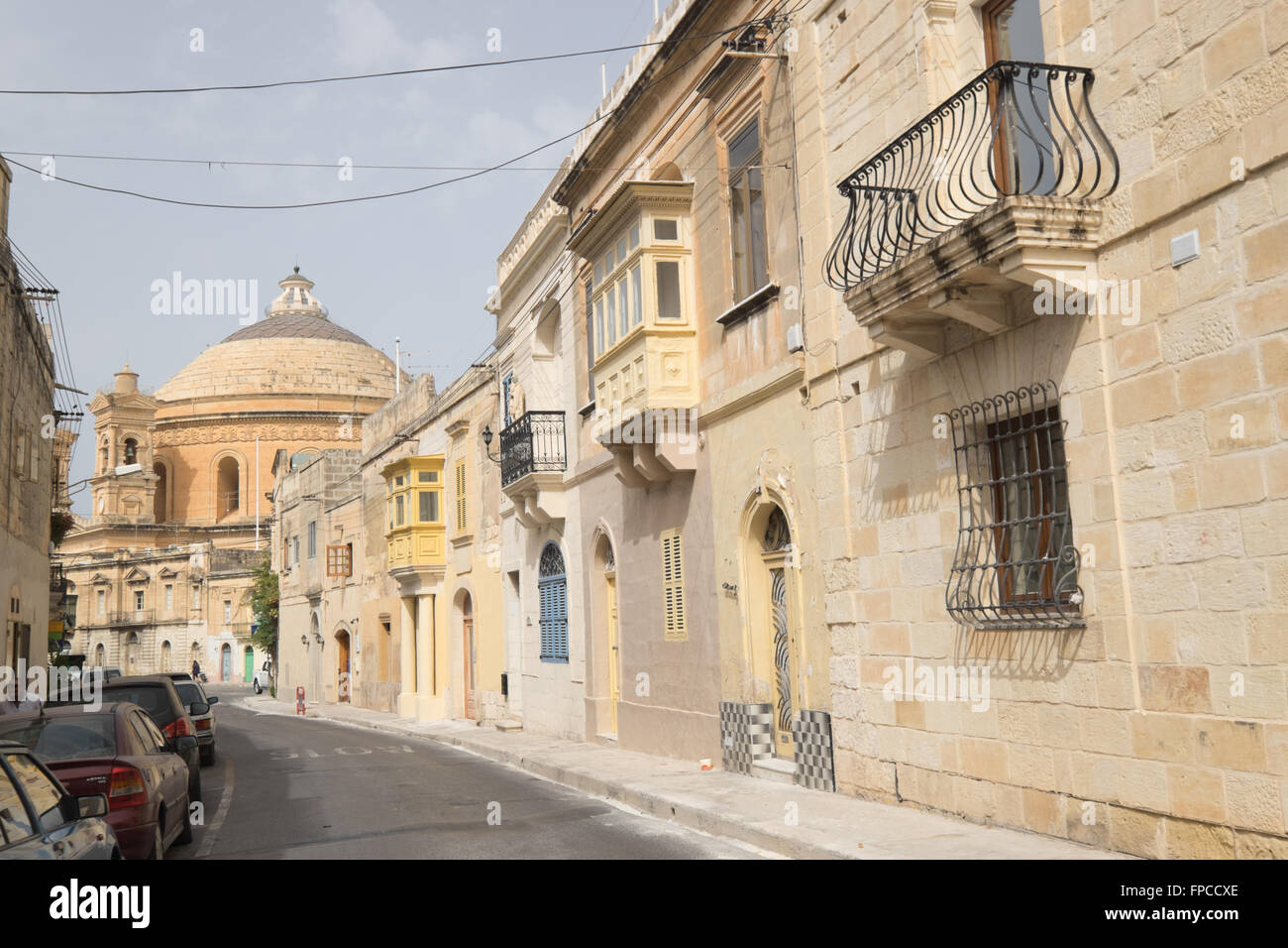 Side-streets of Mosta in Malta Stock Photo - Alamy