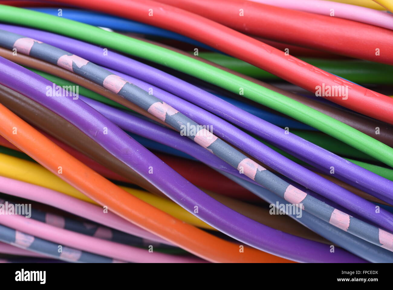 Colored electrical cables Stock Photo - Alamy