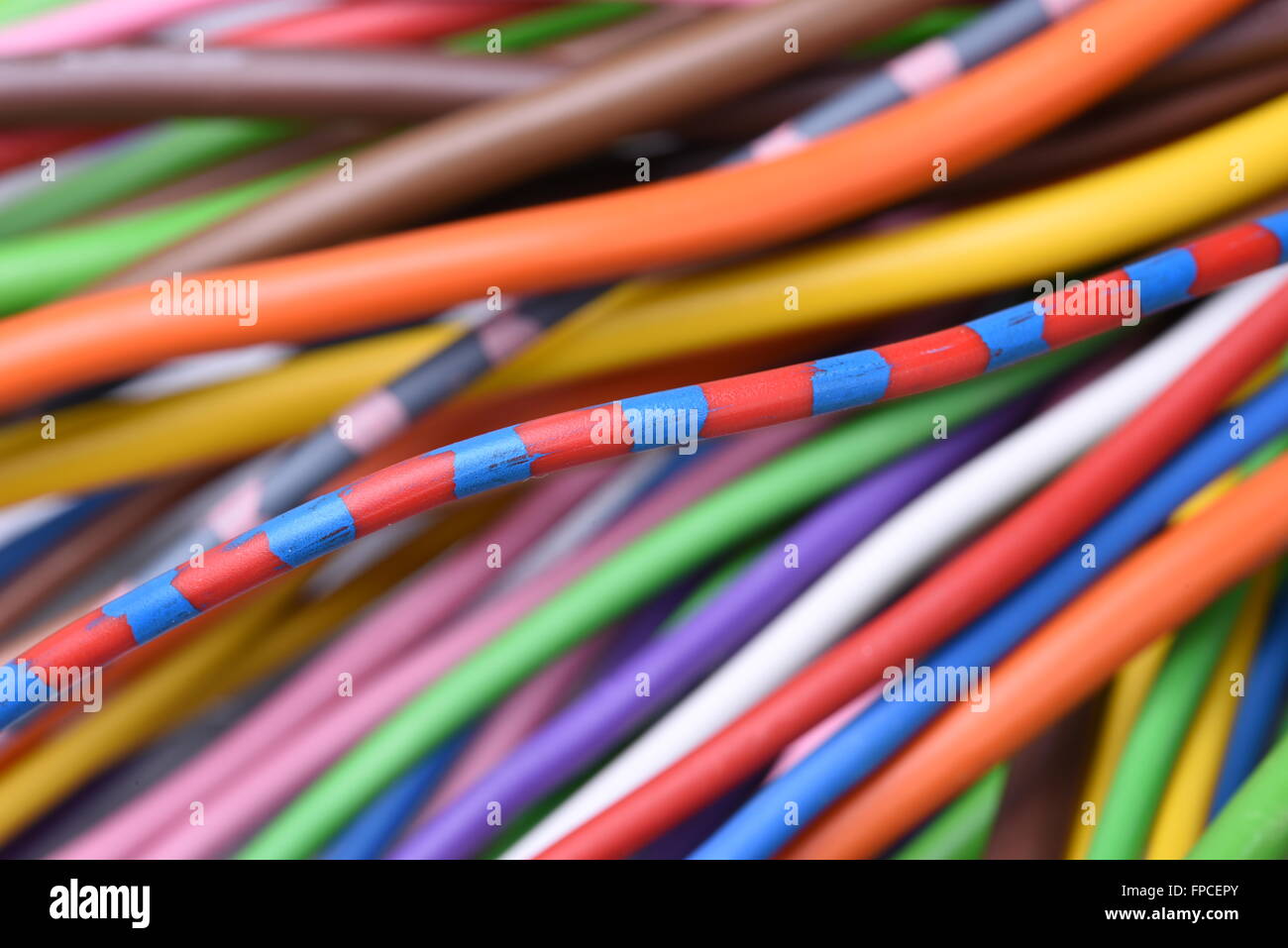 Colored electrical cables Stock Photo - Alamy