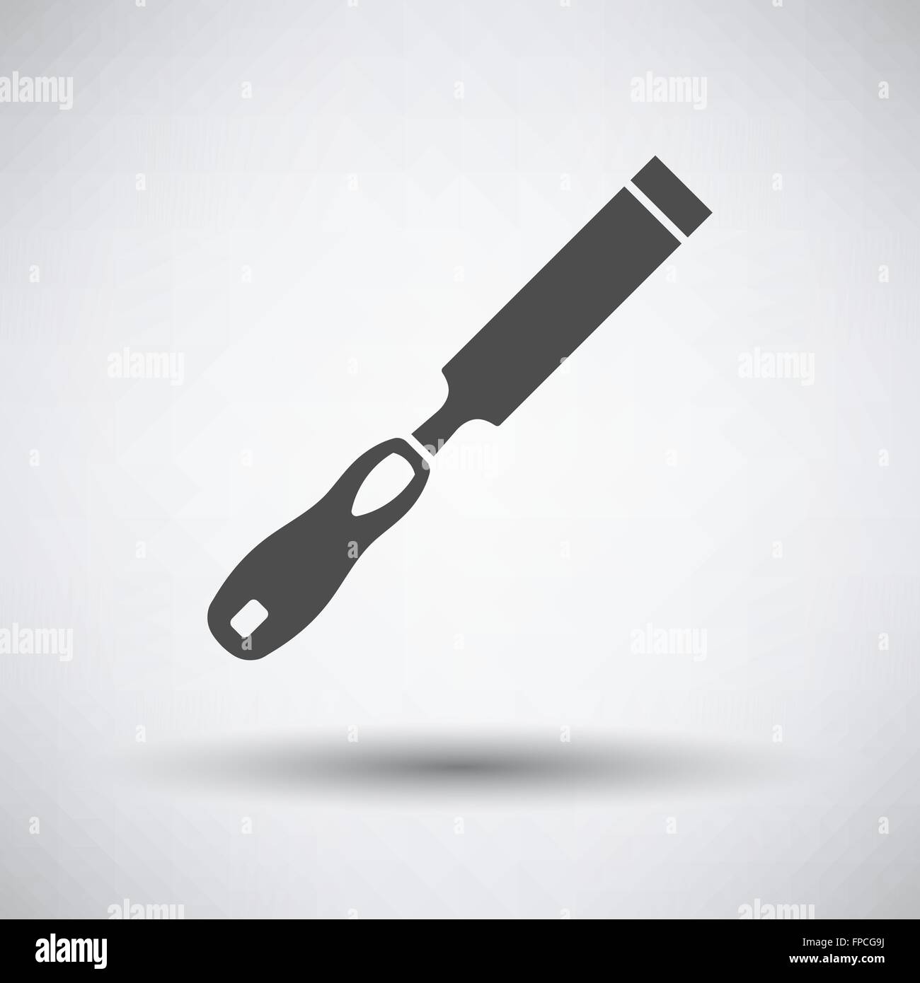 Chisel icon on gray background with round shadow. Vector illustration ...