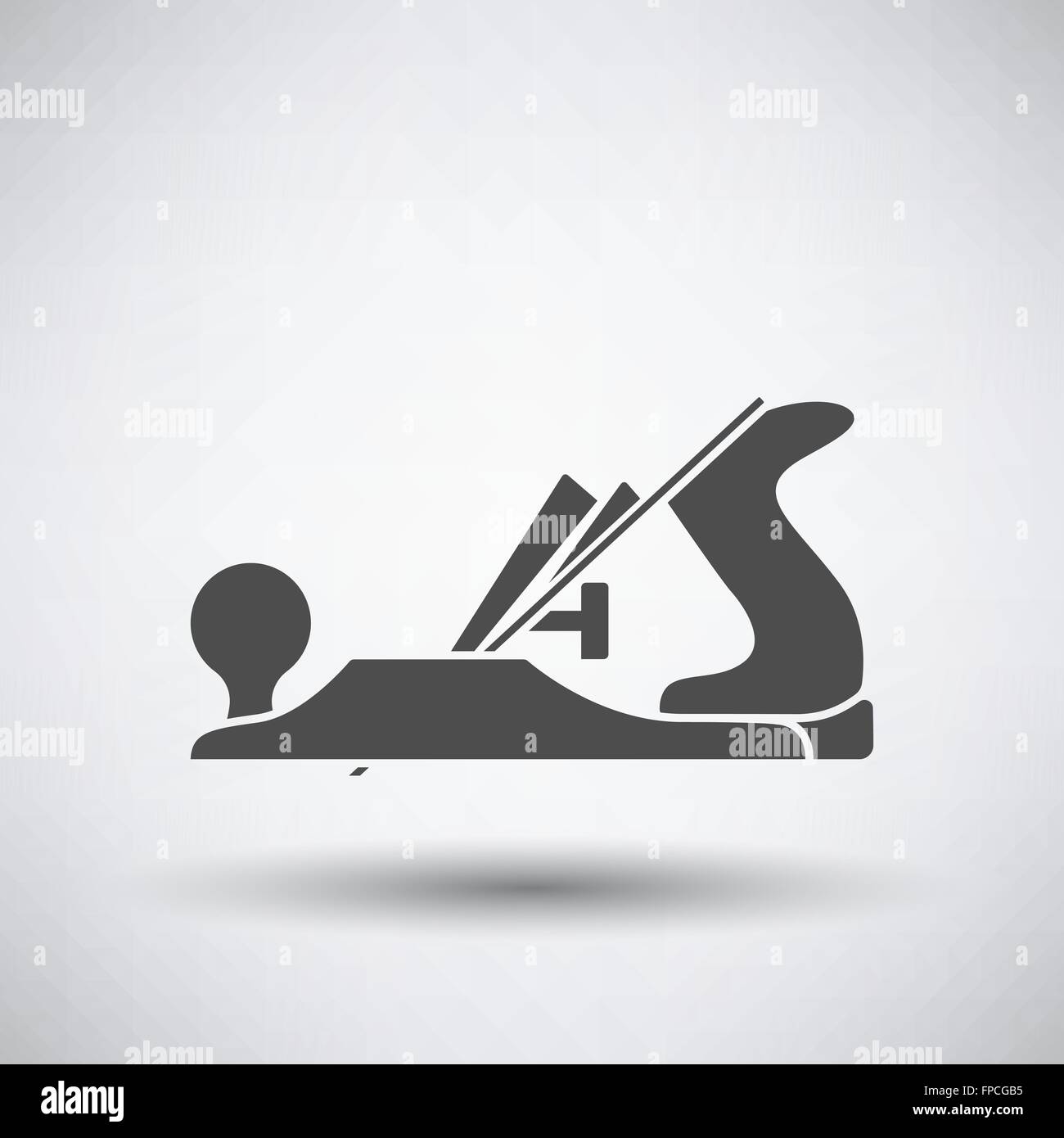 Jack-plane tool icon on gray background with round shadow. Vector ...