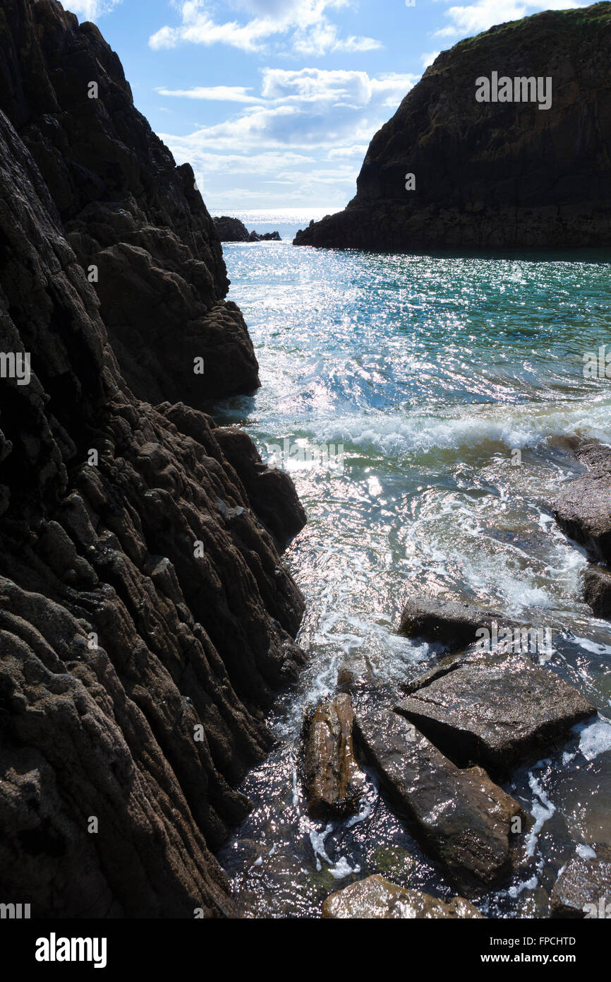 Welsh coast line at Manorbier, Wales Stock Photo - Alamy