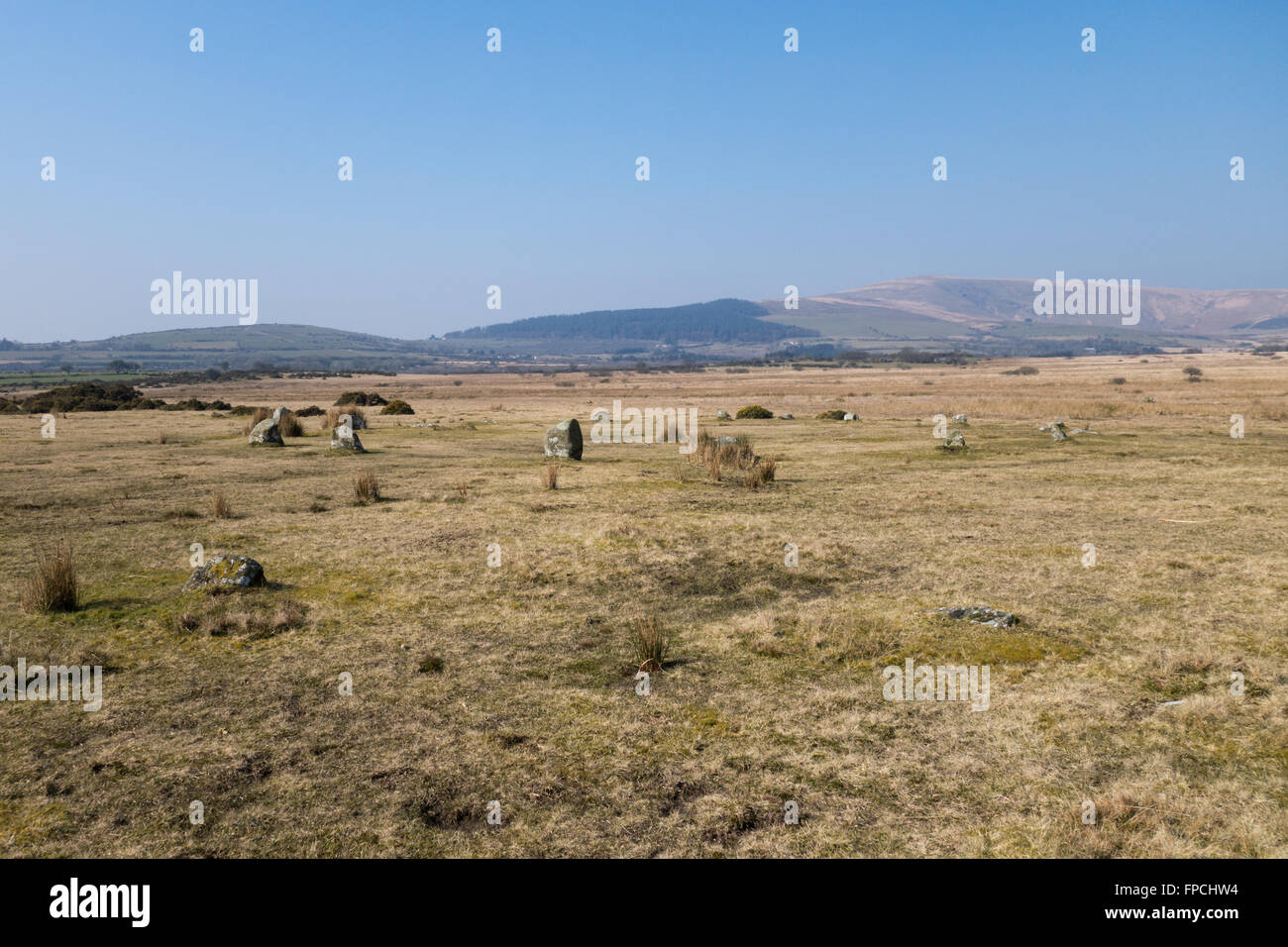 Gors Fawr stone circle, Preseli Hills, Pembrokeshire, Wales, UK Stock ...