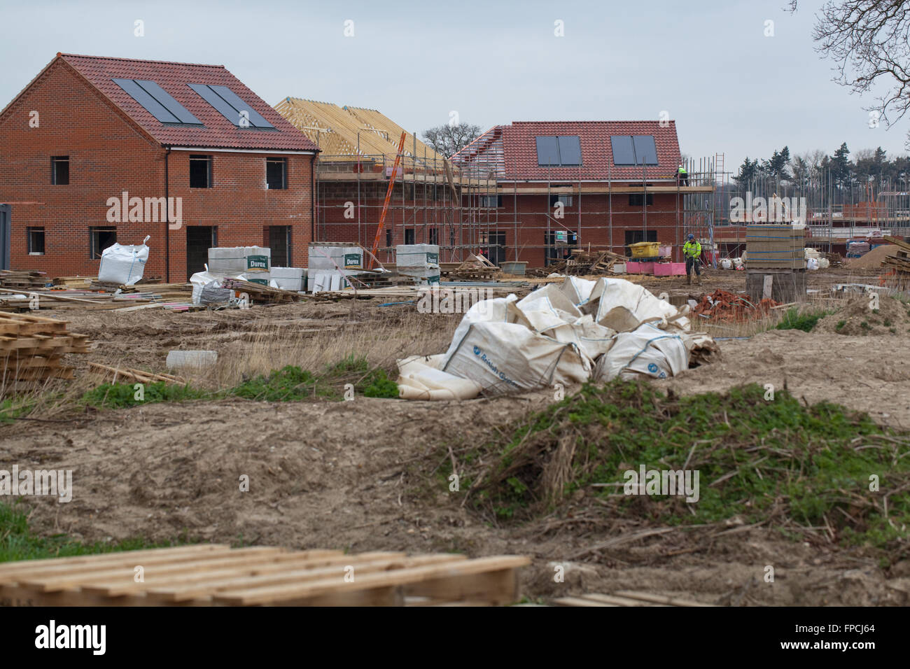 New Housing development. Greenfield site. Hoveton. Wroxham. Norfolk ...