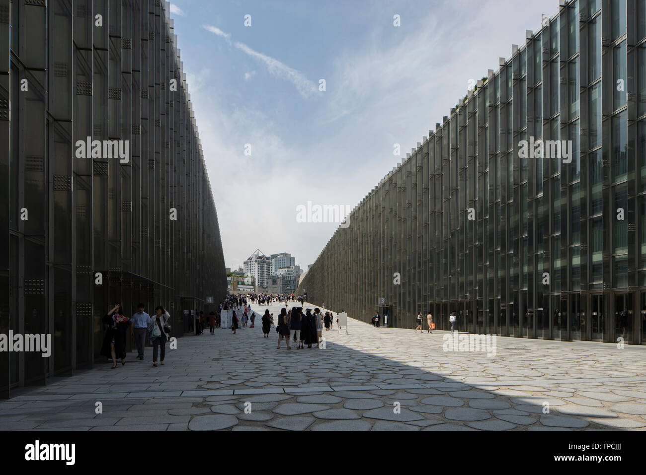 The Ewha Woman's University building in Seoul ,viewed from the wide ...