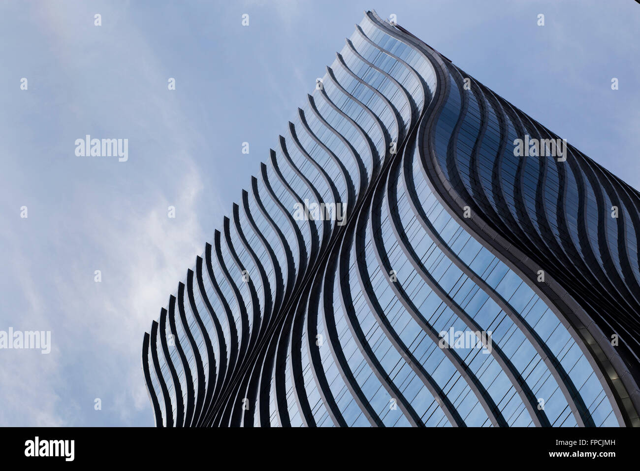 art of the GT Tower East skyscraper in Seoul, viewed from directly ...