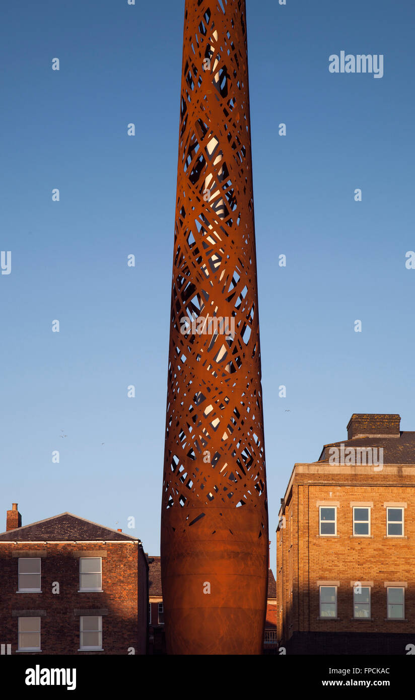 A view of the structure, The Candle. A tall sculpture in Gloucester ...