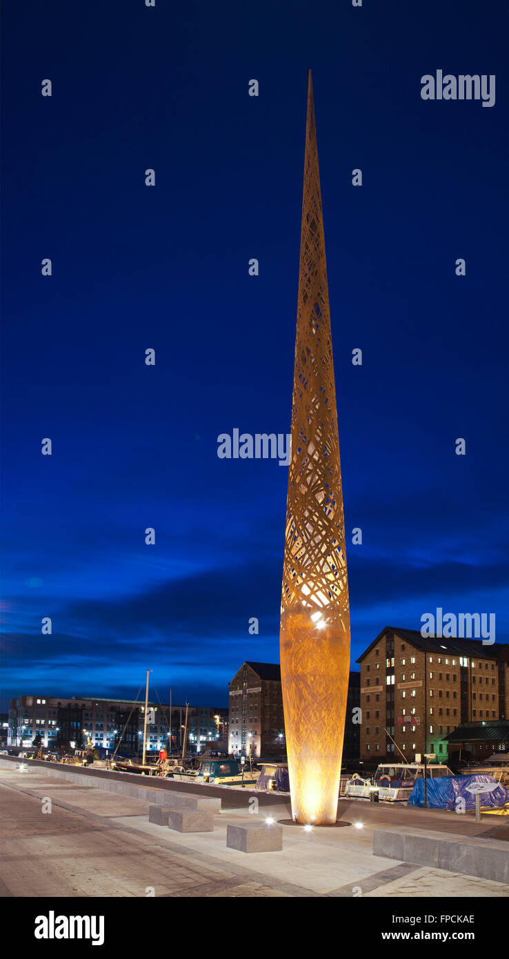 A view of the structure, The Candle. A tall sculpture in Gloucester ...