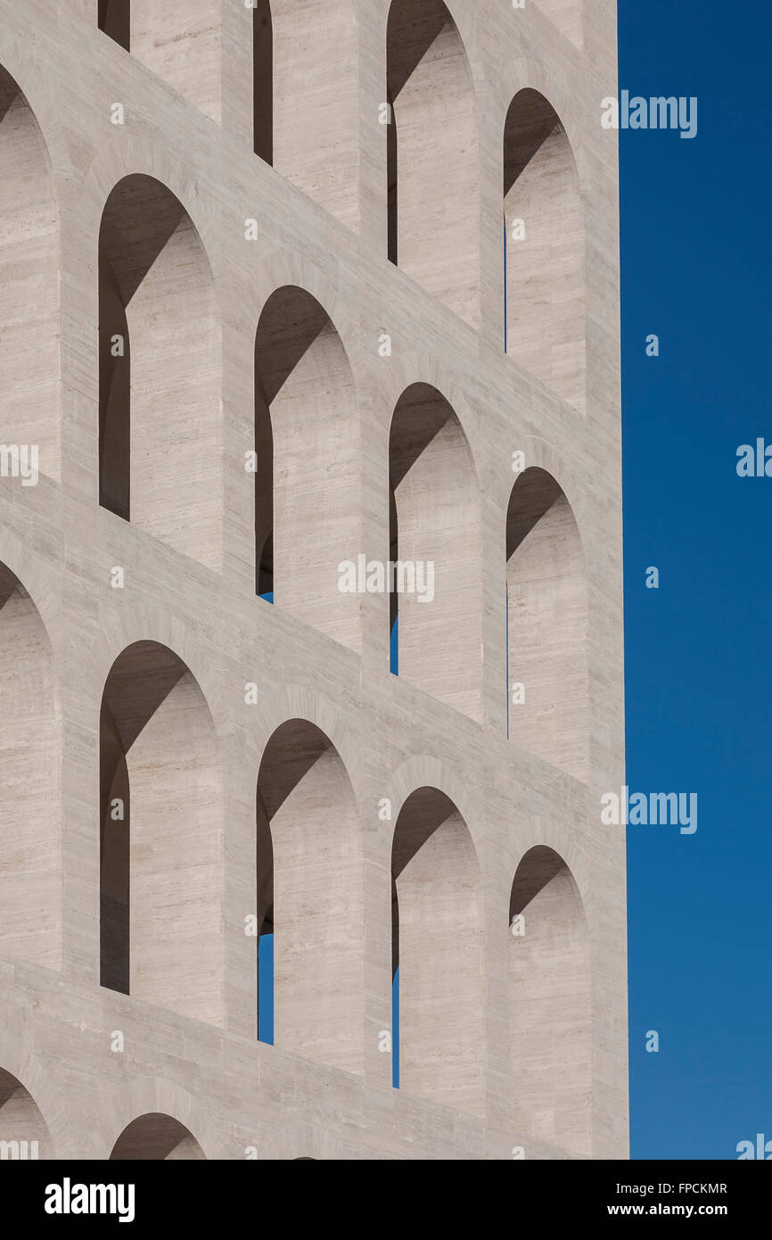 A view of Palazzo della Civilta Italiana in Rome, An example of Fascist ...