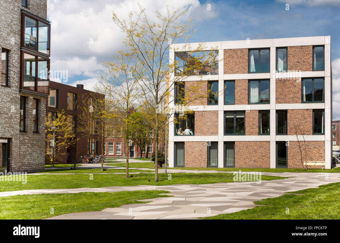 A view of contemporary Dutch housing in the Netherlands. Modern ...