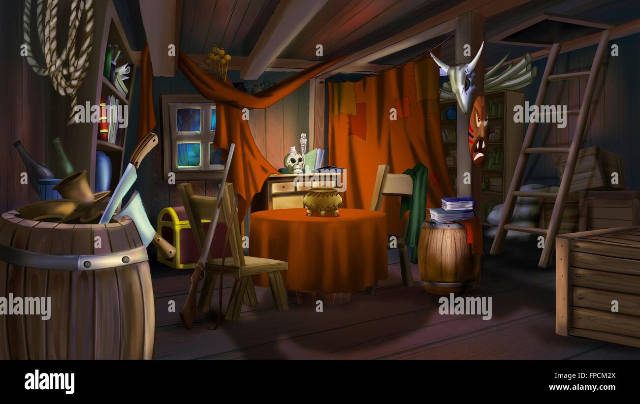 Bandits House. Digital painting Stock Photo - Alamy