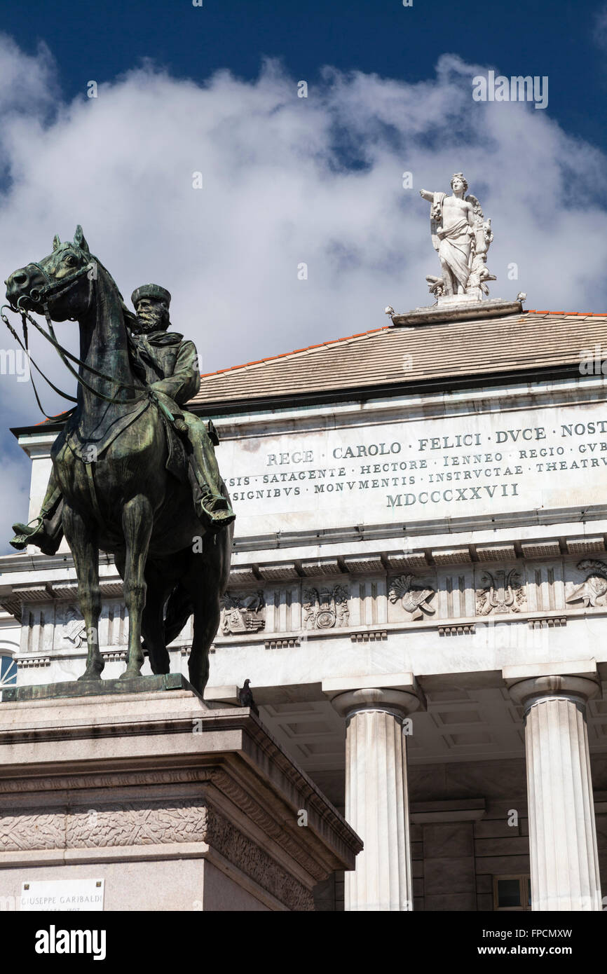 The Teatro Carlo Felice opera house of Genoa. Designed by Augusto ...