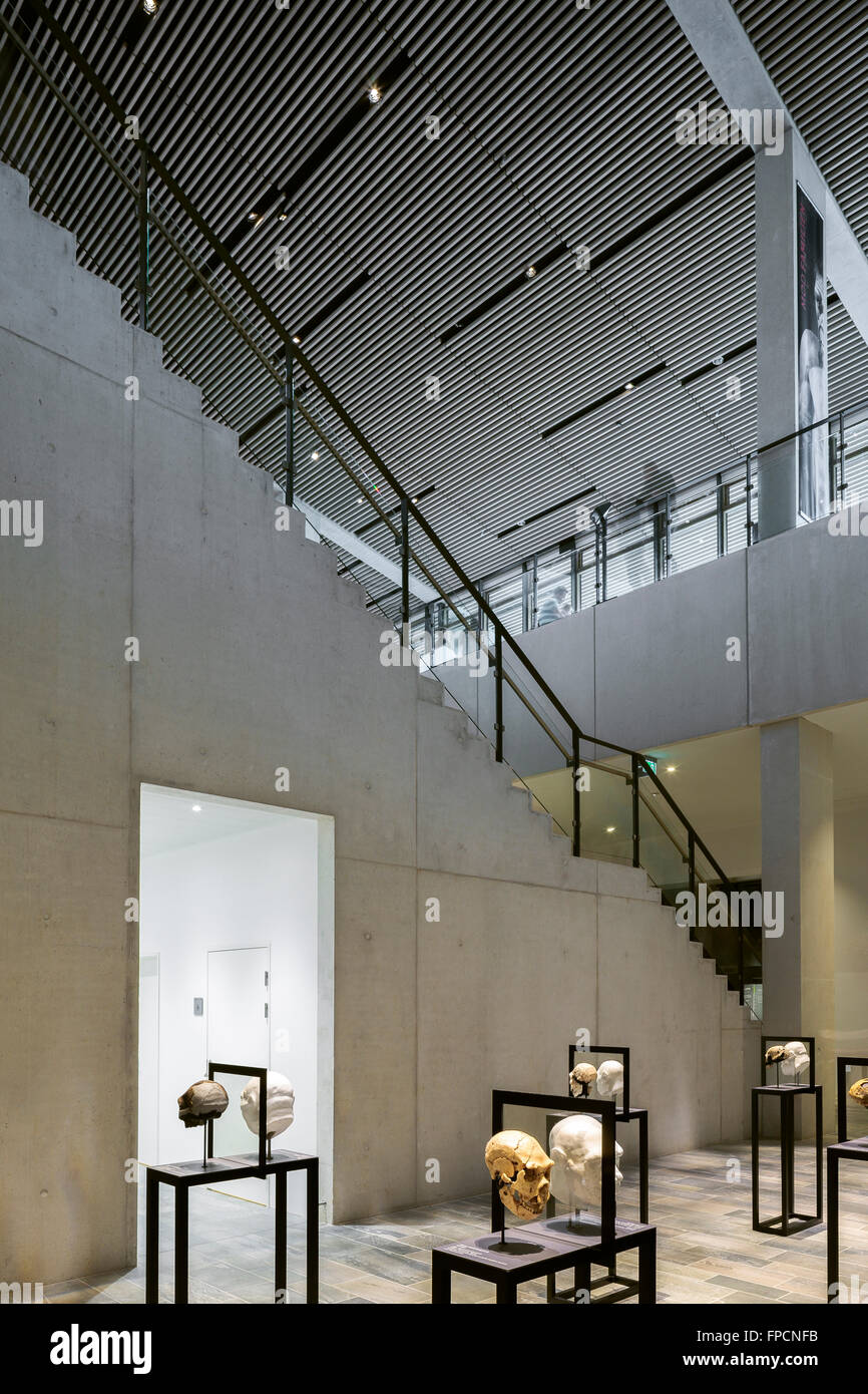 An interior view of a modern building in Denmark, called the Moesgaard ...