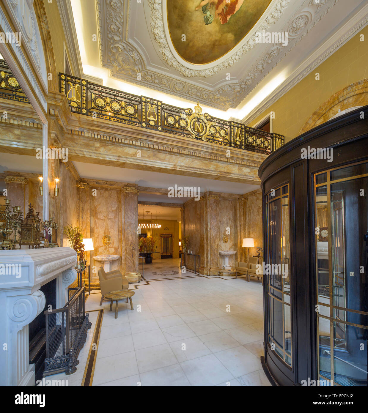 An interior view of a famous building in London, called The Cafe Royal ...