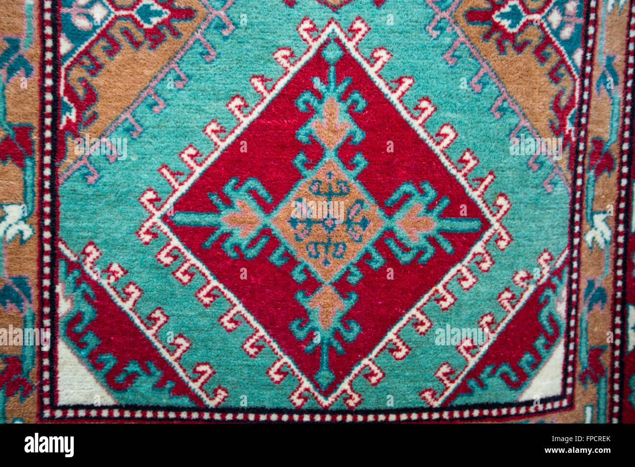 Armenian hand made carpet rug with traditional ornaments and patterns ...
