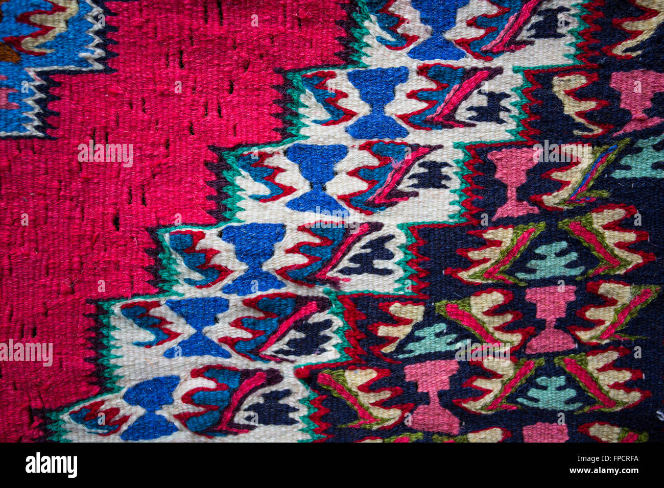 Armenian colorful hand made rug with traditional patterns and ornaments ...